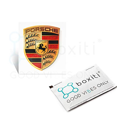 Genuine Crest sticker of Porsche Logo 65mm X 53mm including wipe GT3 RS ...