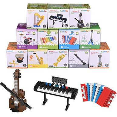 FUN LITTLE TOYS 12 Boxes Mini Music Building Blocks Musical Instruments ...