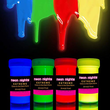 Glow in The Dark Paint Extreme by neon nights Set of 4 Professional ...