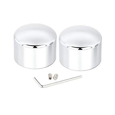 Lalaparts Chrome Front Axle Nut Cover Caps Compatible for Harley ...