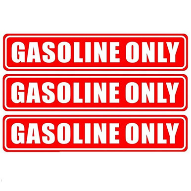 OutdoorIndoor 3 Pack 625 X 125 GASOLINE ONLY Sign Label Sticker Decal ...