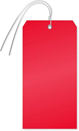 SmartSign Red Blank Tags with Wire 13pt Cardstock Tag 3625 x 725 Pack ...