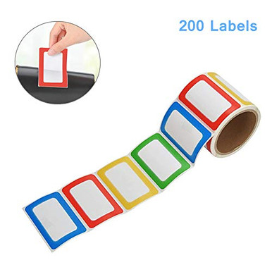 BESTEASY Colorful Name Tag Labels 200 Stickers 3 12 X 2 14 Plain Name ...