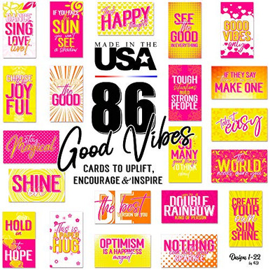 86 Inspirational Good Vibes Note Cards Motivational Quote Encouragement ...