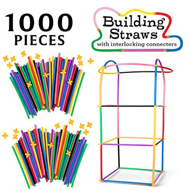 SCS Direct 1000pc Building Straws & Connectors Set for Kids - STEM ...