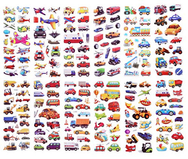 Kids Cars and Trucks Stickers Pack Transportation Stickers Over 200 ...