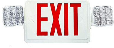 Double Sided LED Emergency EXIT Sign Remote Capable Two LED Flood ...