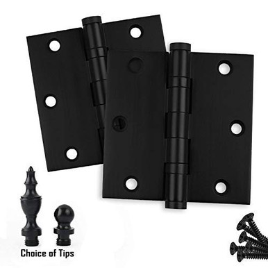 2 PK Door Hinges 35 x 35 Extruded Solid Brass Ball Bearing Hinge Heavy ...