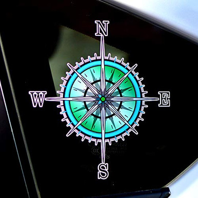Byzee Compass Rose Decal Vinyl Nature Map Sticker CarTruck Window ...