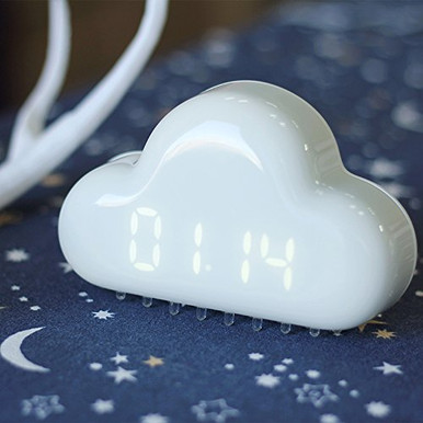 Cloud Digital Alarm Clock, Sound Control USB rechargeable Touch Control ...