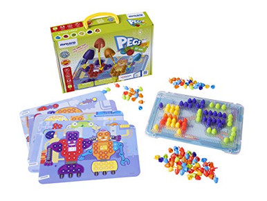 Miniland Educational - Pegs 5/8" Color Pegboard Set (150 Pieces) Board ...