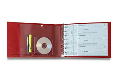 7 Ring 3 on a Page Check Book Binder with Bright RED Cover by ...