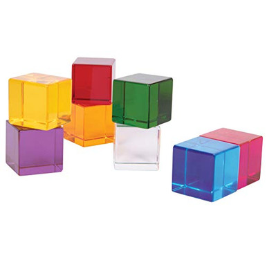 TickiT Perception Cubes Set of 8 Assorted Colors Transparent ...