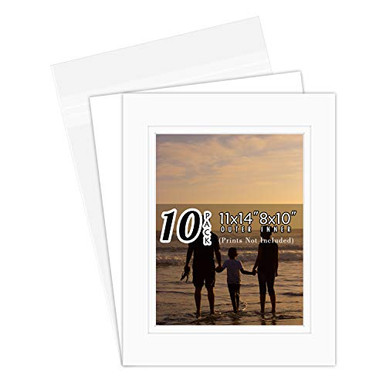 Golden State Art Double Picture Mats with White Core Bevel Cut for 8X10 ...