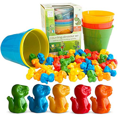 Hapinest Dinosaur Color Sorting and Counting Activity Set Educational ...