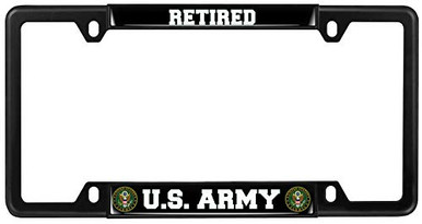 US Army Retired Domed CustomMade Personalized Narrow Thin Top 4 Hole ...