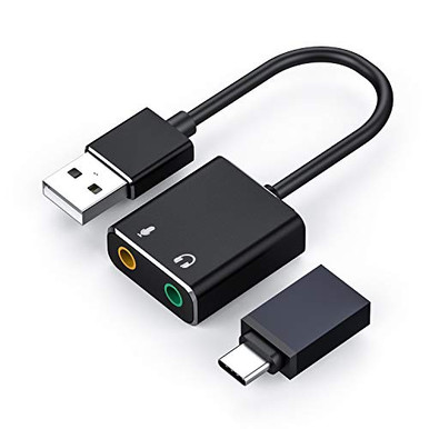 USB Audio Adapter External Stereo Sound Card with 35mm Headphone and ...