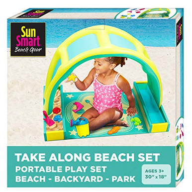 SunSmart Kiddie Activity Play Set Beach Sand Toy Playset with Eight 8 ...