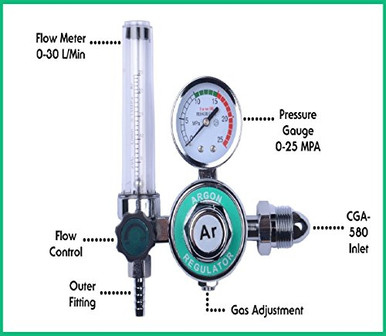 Argon Regulator With Flowmeter TIG Welder MIG Welding CO2 Regulator 0 ...