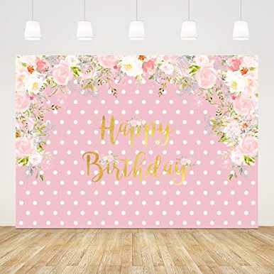 Pink Birthday Backdrop for Women Girls Birthday Party Background 7x5ft ...