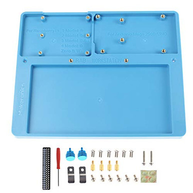 Makeronics 7 in 1 Blue RAB Holder for Raspberry Pi Arduino Solderless Breadboard Base Plate with ...