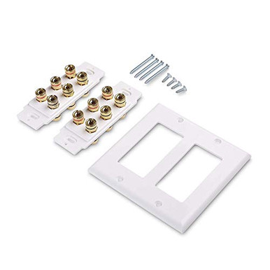 Speaker Wall Plate 12 Post for 6 Speakers and Color Coded for Home ...