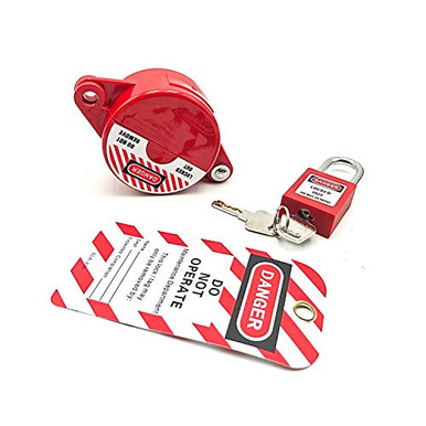 SAFBY Gate Valve Lockout for 1 inch to 25 inch with Red Safety Padlock ...