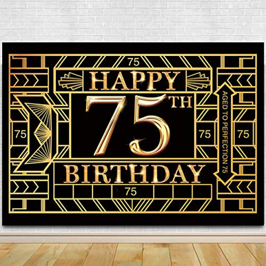 75th Birthday Photography Backdrop - Great Gatsby Seventy-Five Birthday ...