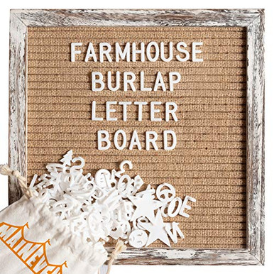 Burlap Letter Board The New Felt Letter Board 10x10 Inch Rustic Shabby ...