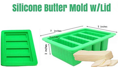 Large 4 Cavities butter mold silicone green butter mold with lid butter ...