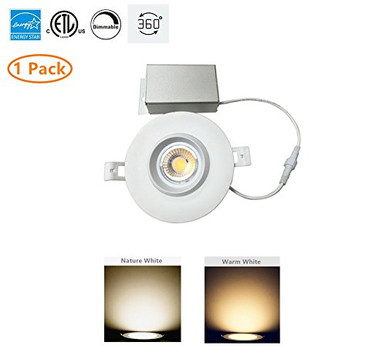 (1 Pack) NICKLED 4inch Gimbal Recessed LED Downlight with IC Rated ...