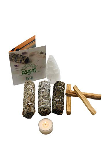 Smudge Kit Spiritual Gift Set White Sage Blue Sage Rosemary Palo Santo ...