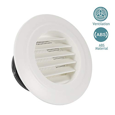 HG POWER 4 Inch Round Air Vent ABS Louver Grille Cover White Soffit ...