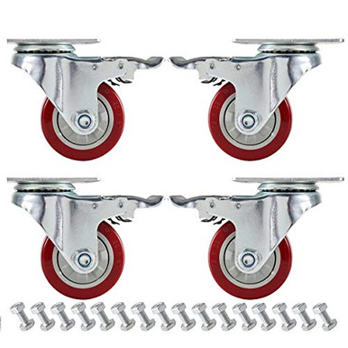 DL 3 Inch Swivel Casters Wheels 1400lbs Heavy Duty Casters with Brake ...