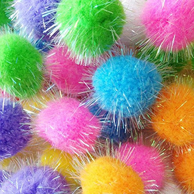 TECHP Glitter Pom Pom Balls Sparkle Balls My Cats All Time Favorite Toy ...