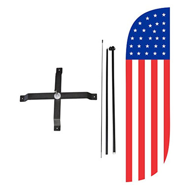 LookOurWay American Flag USA Feather Flag Complete Set with Poles ...