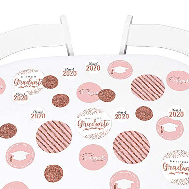 Big Dot of Happiness Rose Gold Grad 2020 Graduation Party Giant Circle ...