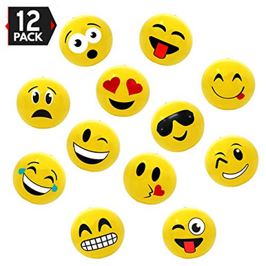16 Emoji Party Pack Inflatable Beach Balls Beach Pool Party Toys 12 ...