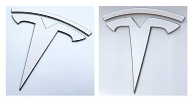 Custom Cut Graphics Tesla Model Y Logo Decal Wrap 4-pc Set (Pearl White ...