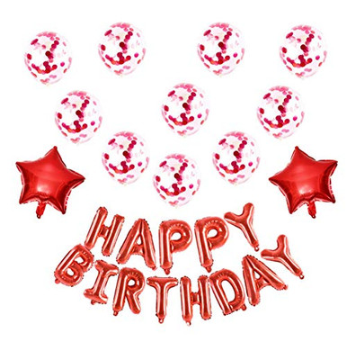 Weyoo Happy Birthday Balloons Set 13pcs Letters Balloons 2pcs Giant ...