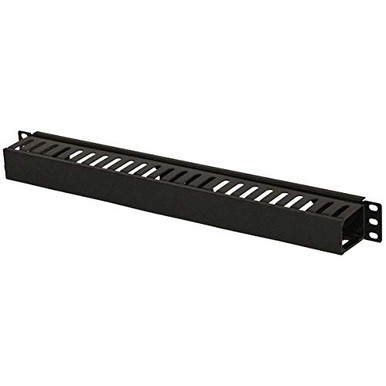 NavePoint 1U Plastic Rack Mount Horizontal Cable Manager Duct Raceway ...