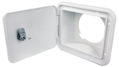 JR Products L8D82-A Polar White Thumb Lock for Sewer Hose/Storage Hatch ...