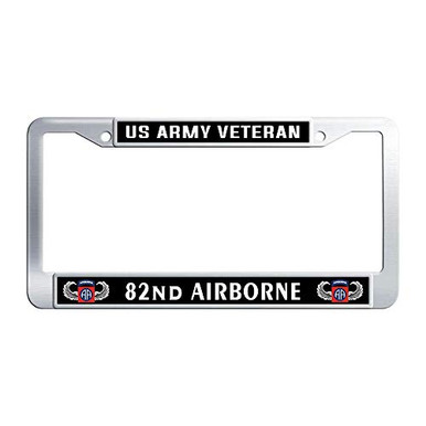 FukongCase US Army 82nd Airborne Veteran Car License Plate Frame Holder ...