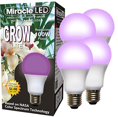 Miracle LED 604276 9W 4 Pack Box Absolute Daylight Red Blue LED Grow ...