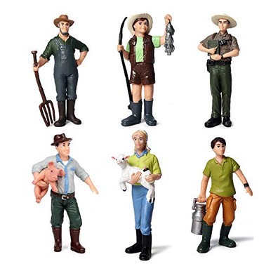 HYSTYLE 6pcs Farmer People Model Figurines Toys Farmer Model Figurines ...