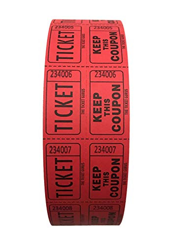 THE TICKET GURUS-Double Raffle Ticket Roll roll of 2000- Red ...