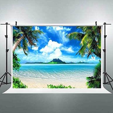 Riyidecor Summer Photo Backdrop 7x5 Feet Hawaiian Luau Tropical Beach ...