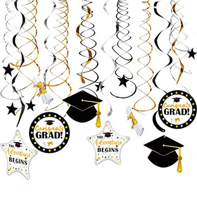 Graduation Hanging Decorations Swirls Kit for Congrats Class of 2019 ...