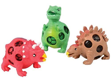 3 Dinosaur Squeeze Mesh Fidget Stress Squeeze Ball Toy Bundle for Kids ...