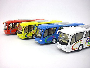 Coach Bus Diecast Metal Scale Model - SET of 4 BUSES Red Blue White and ...